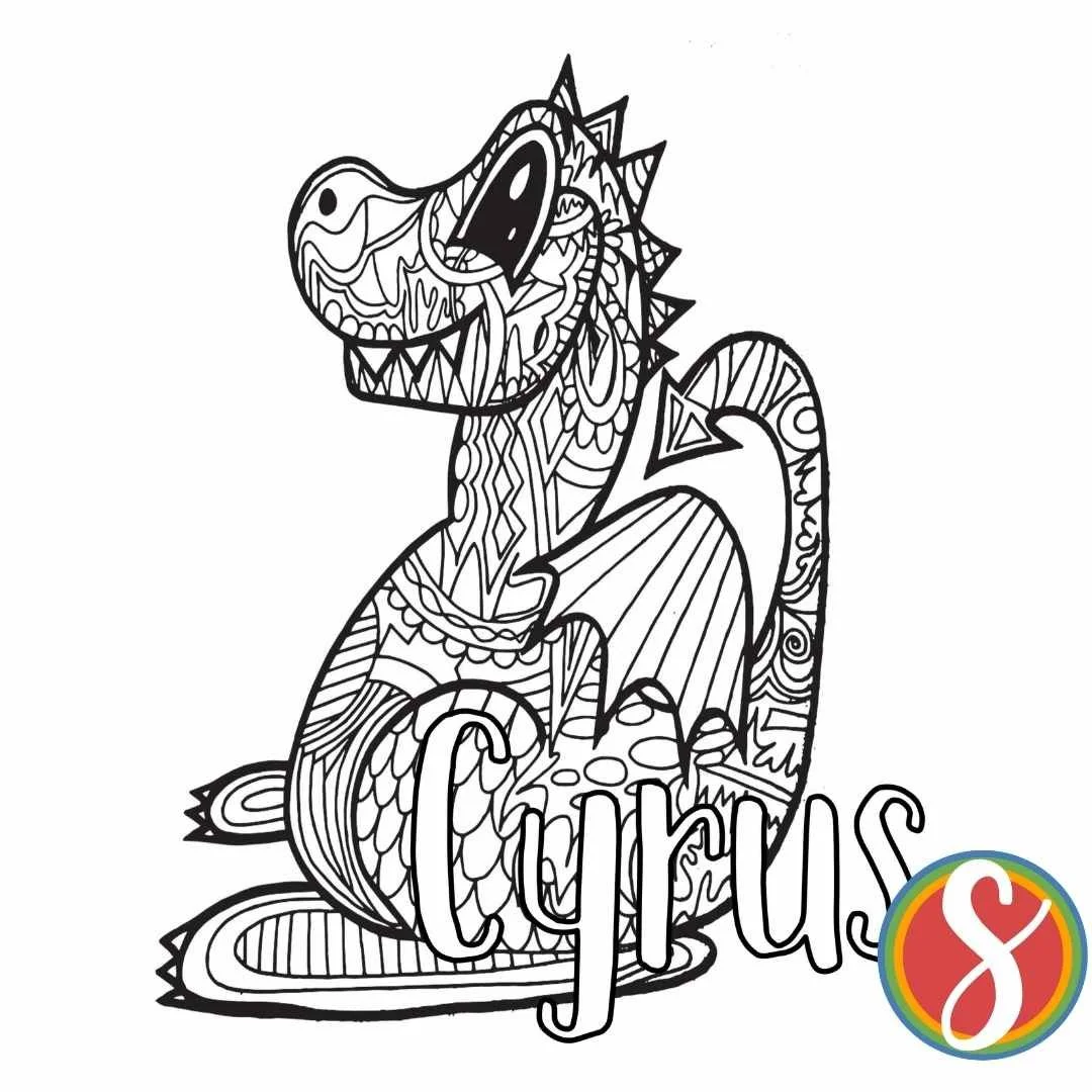 Free CYRUS Coloring Page — Stevie Doodles