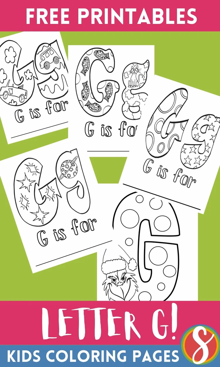 Free Coloring Pages for the Letter G — Stevie Doodles