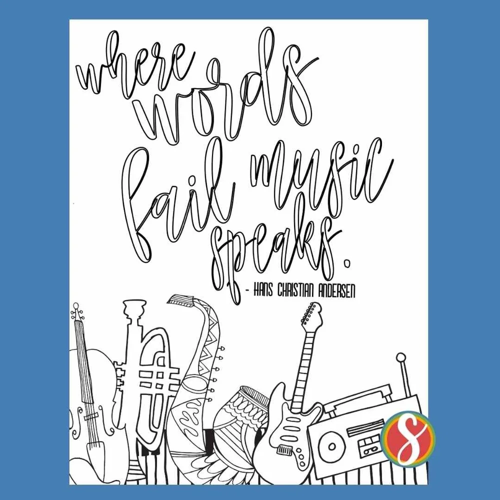 Music Quote Coloring Pages — Stevie Doodles