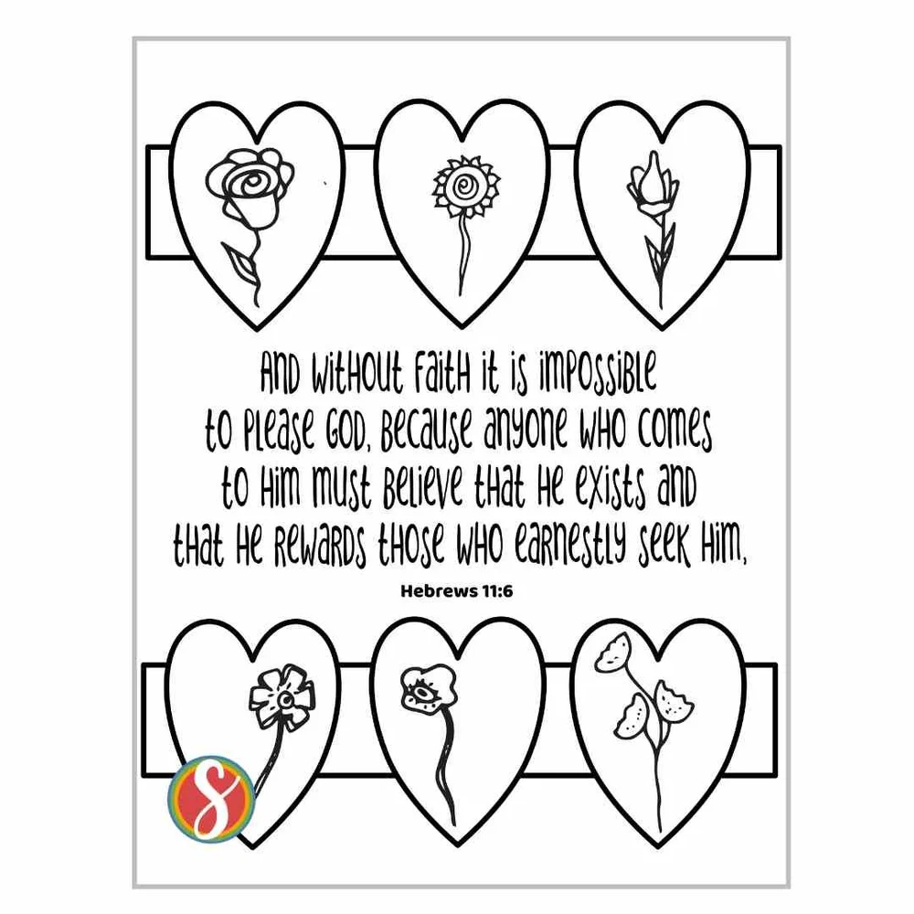 Free Faith Verses Coloring Pages — Stevie Doodles