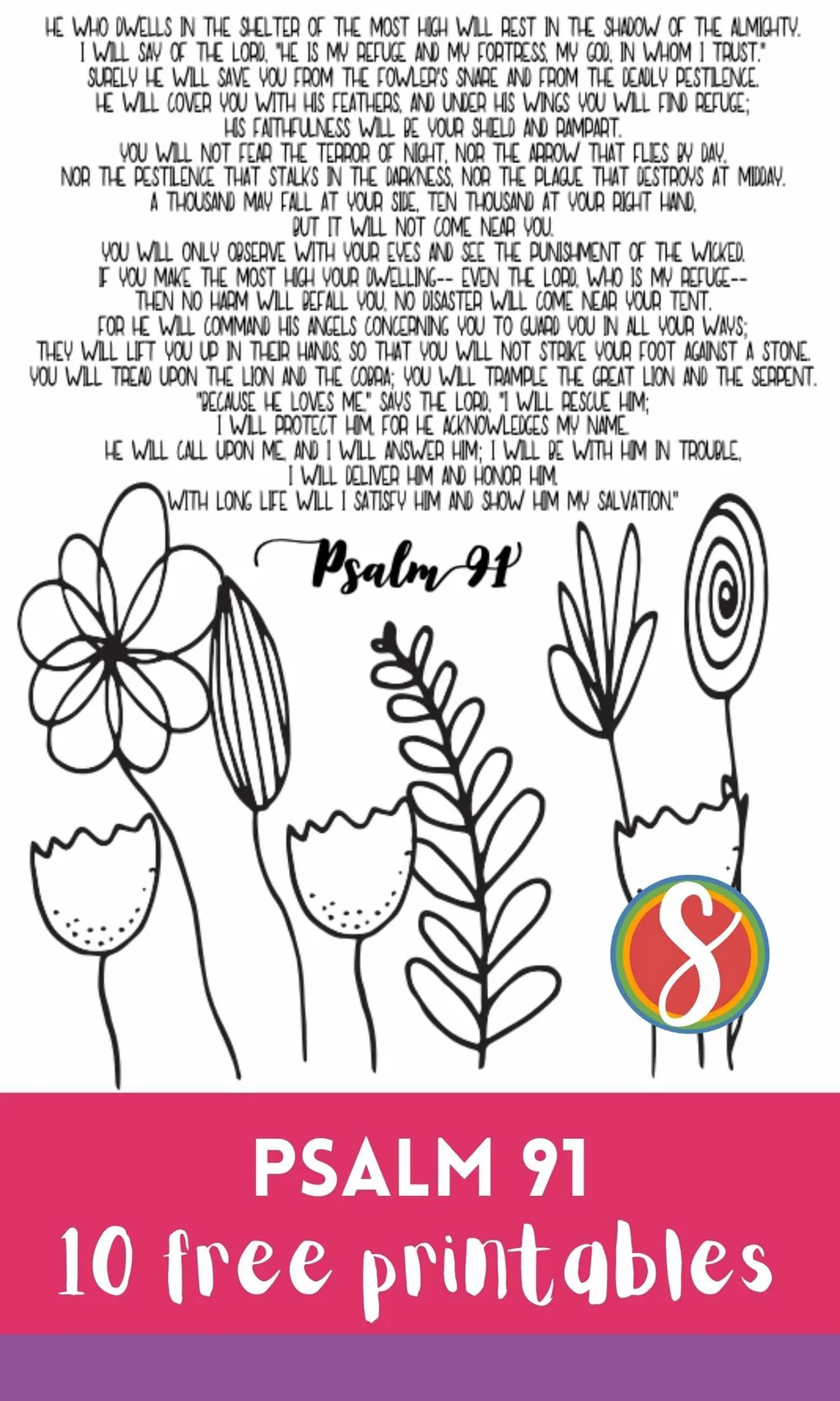 10 Free Psalm 91 Coloring Pages — Stevie Doodles