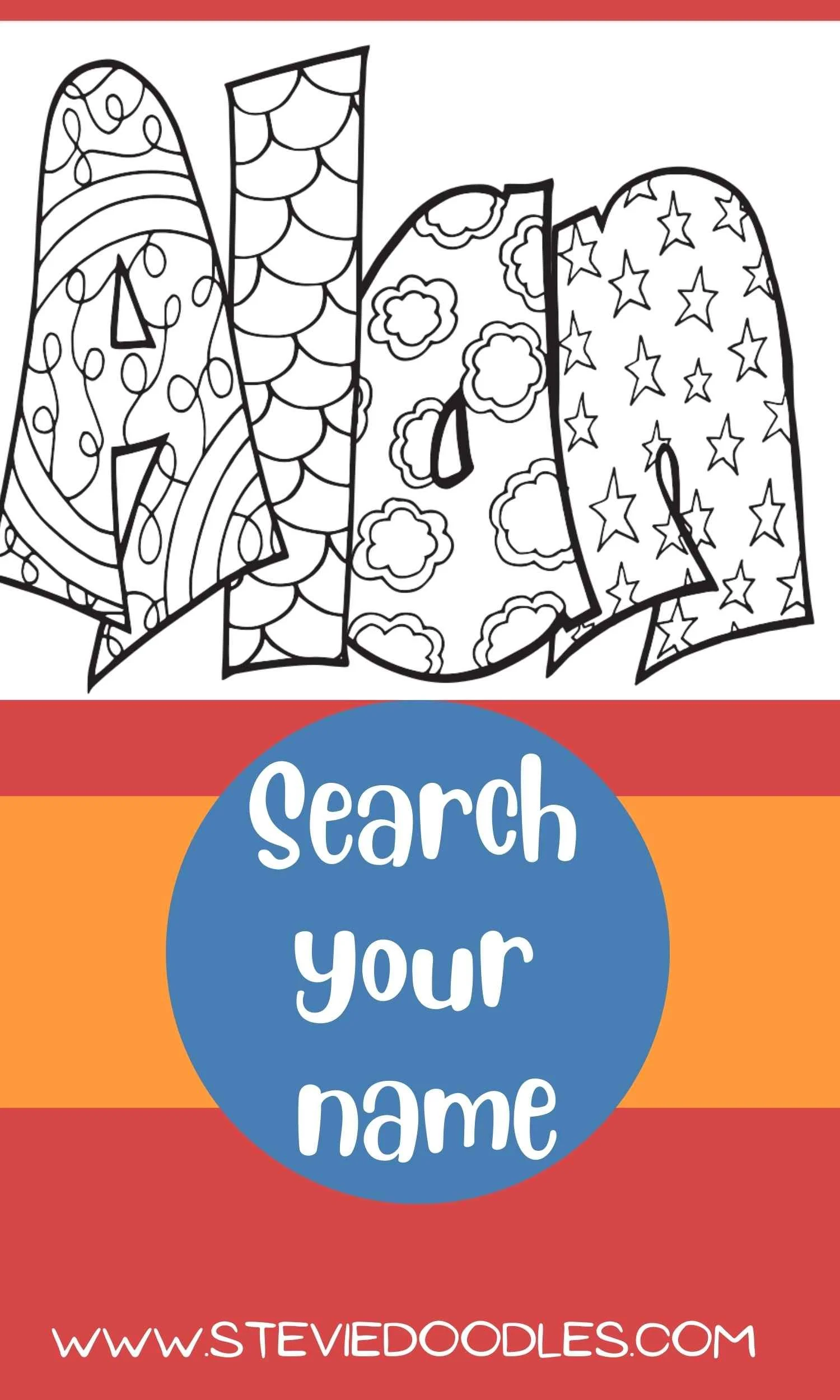 ALAN Free Name Coloring Page — Stevie Doodles