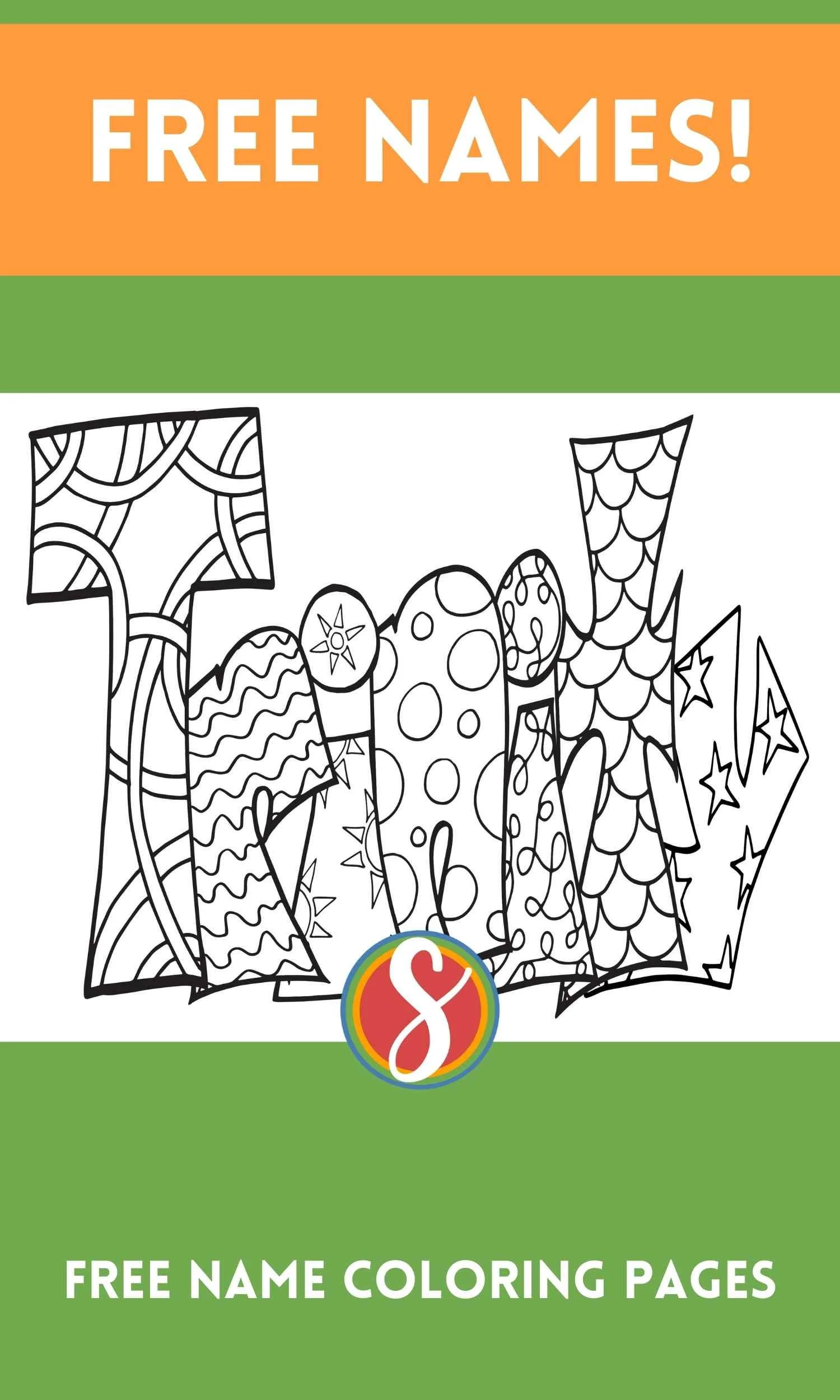 Free TRINITY Name Coloring Page Printable — Stevie Doodles