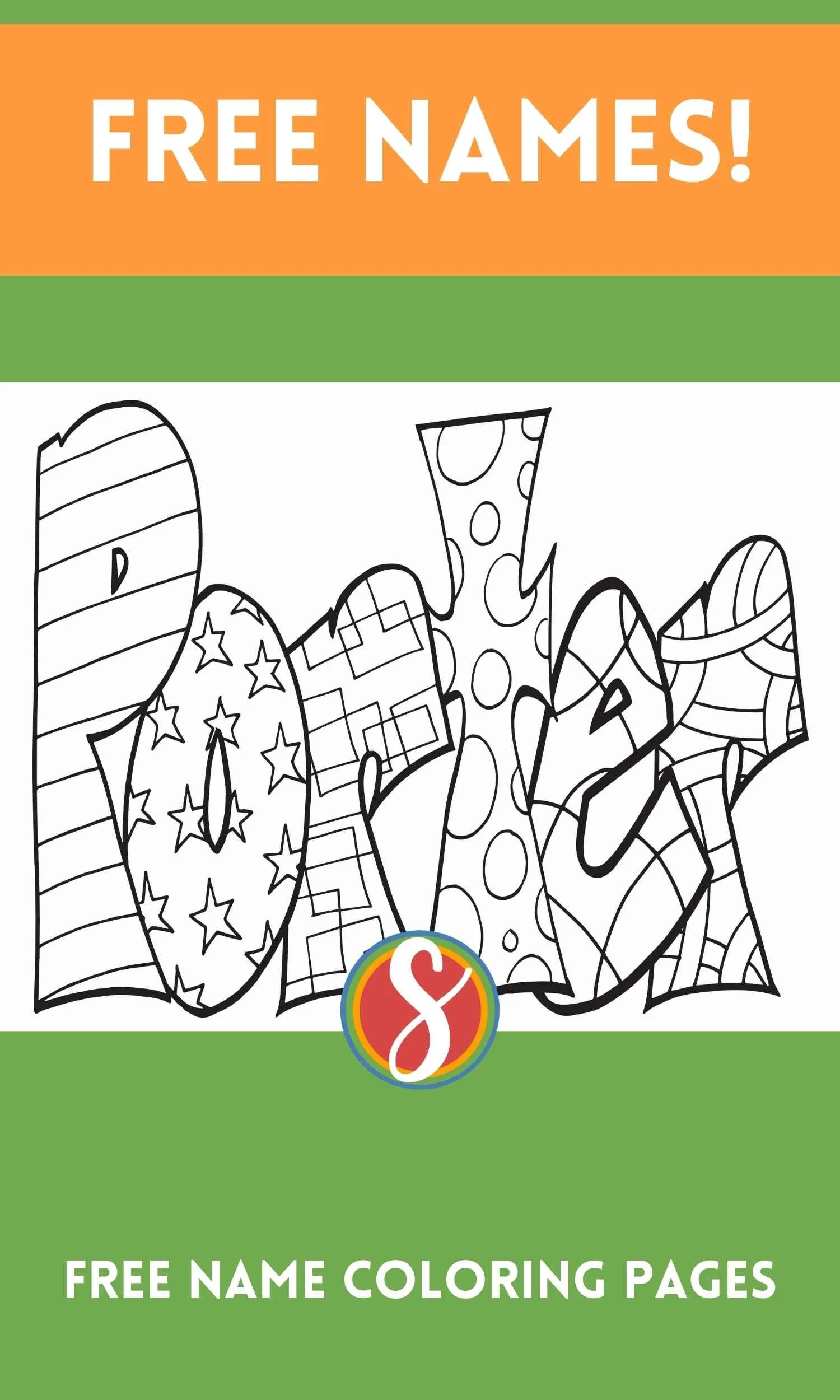 Free PORTER Name Coloring Page Printable — Stevie Doodles