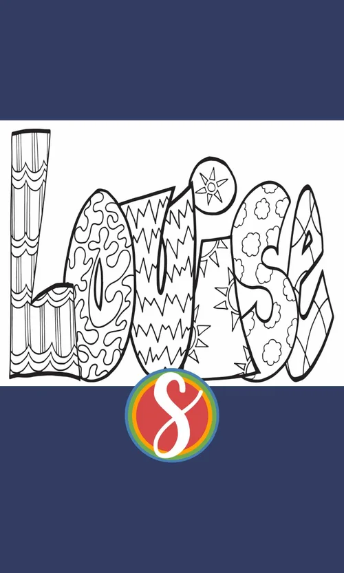 Free "Louise" Name Coloring Page — Stevie Doodles