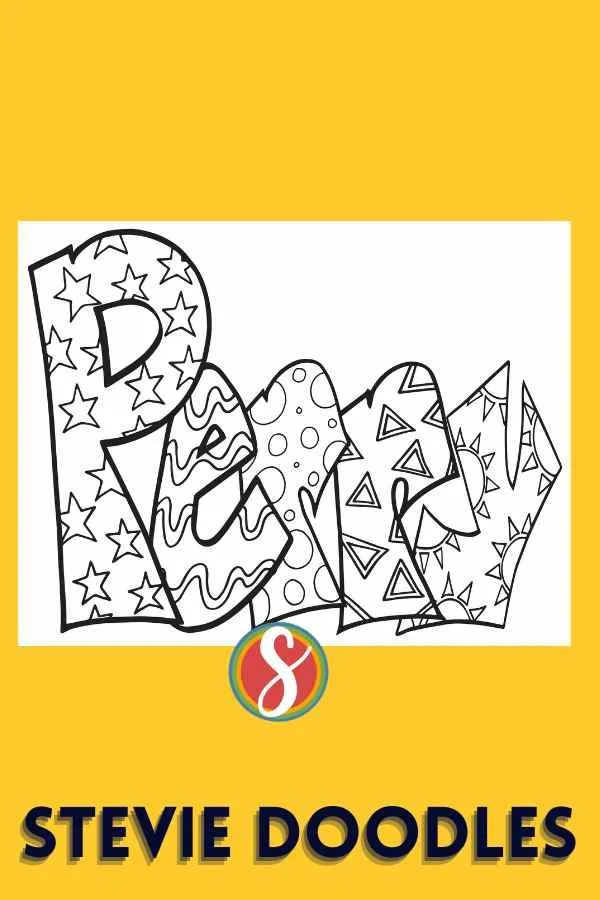 Free Perry Name Coloring Page — Stevie Doodles