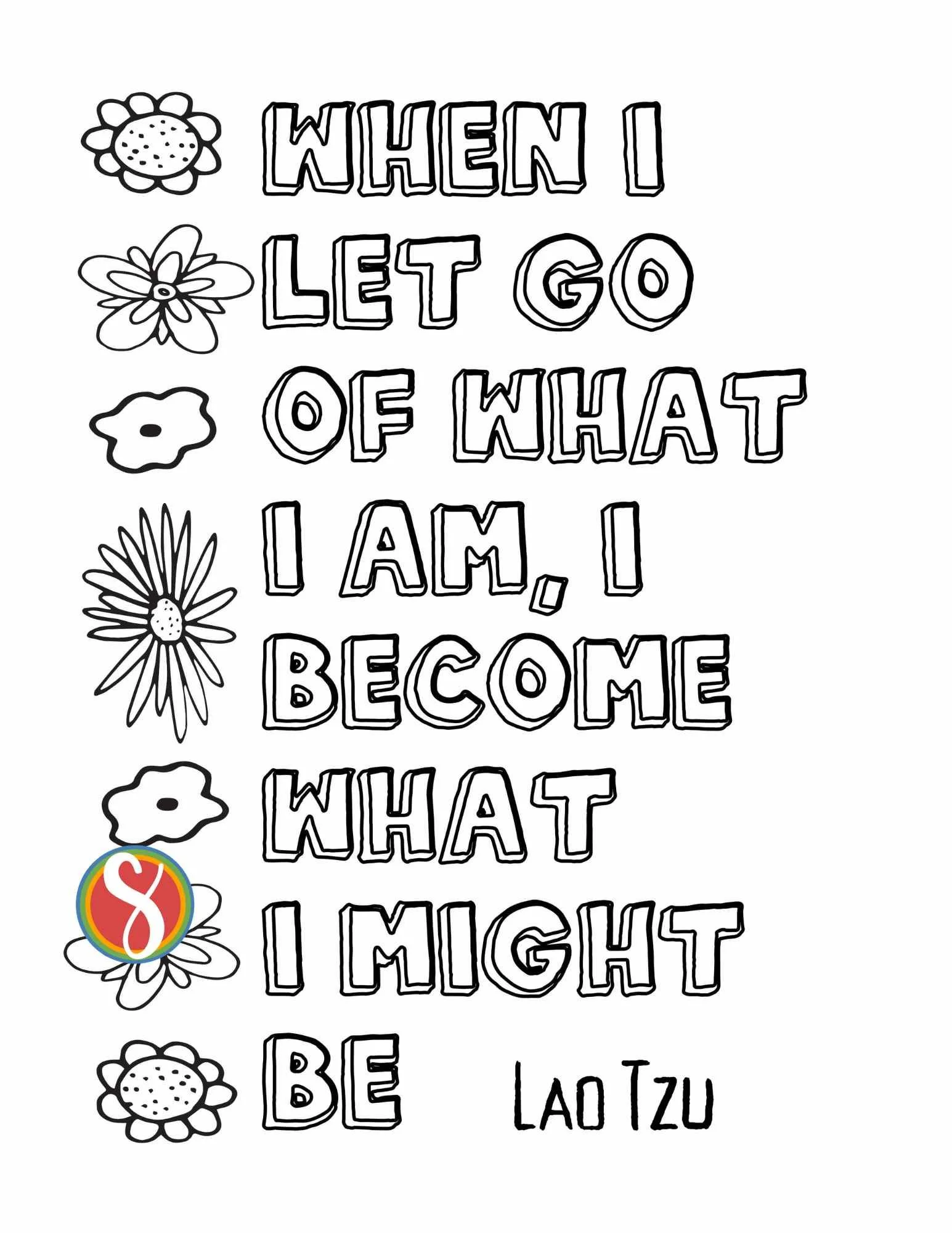 Quotes About Letting Go Coloring Pages — Stevie Doodles