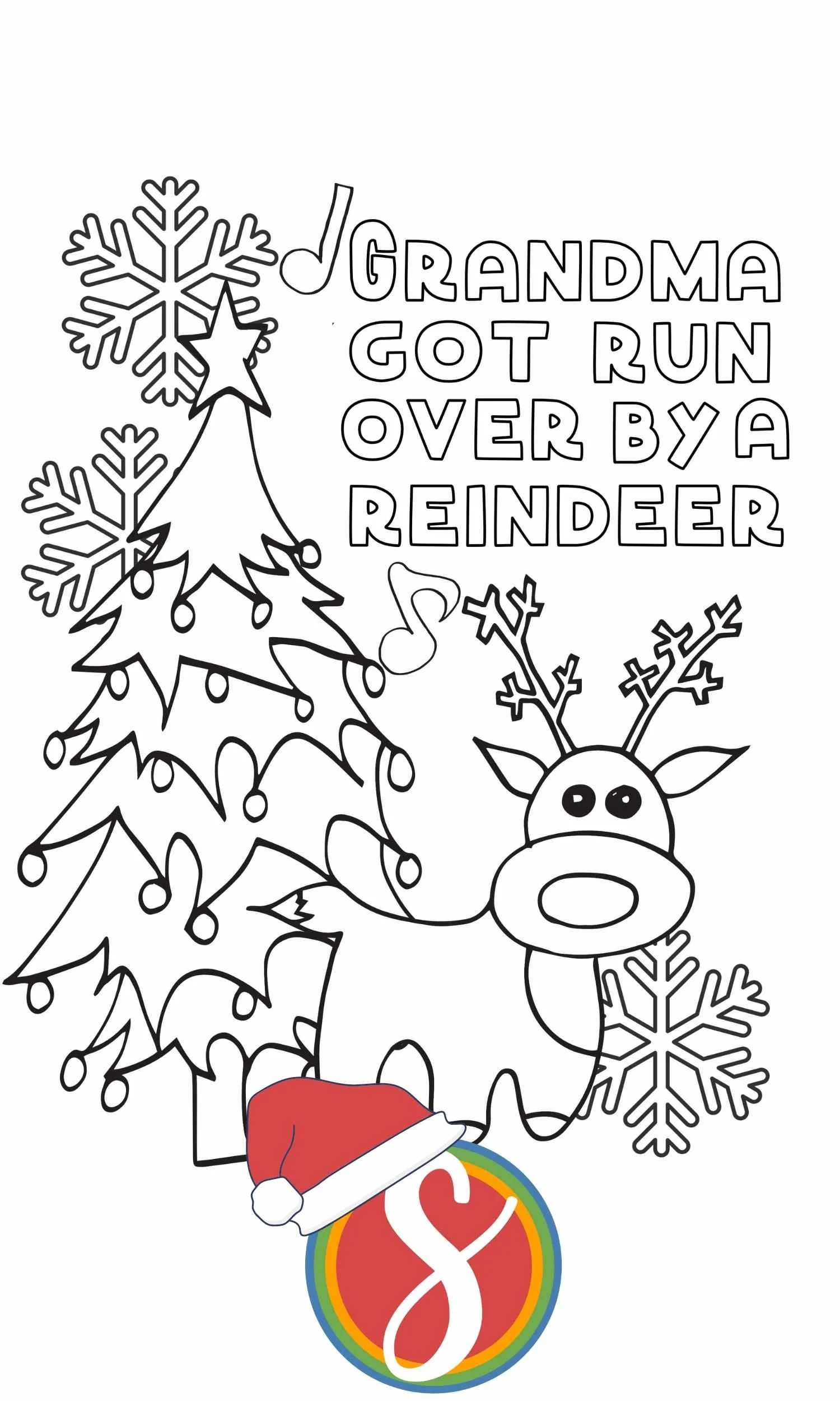 Free Reindeer Christmas Coloring Pages — Stevie Doodles