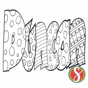 Free Duncan Name Coloring Page — Stevie Doodles
