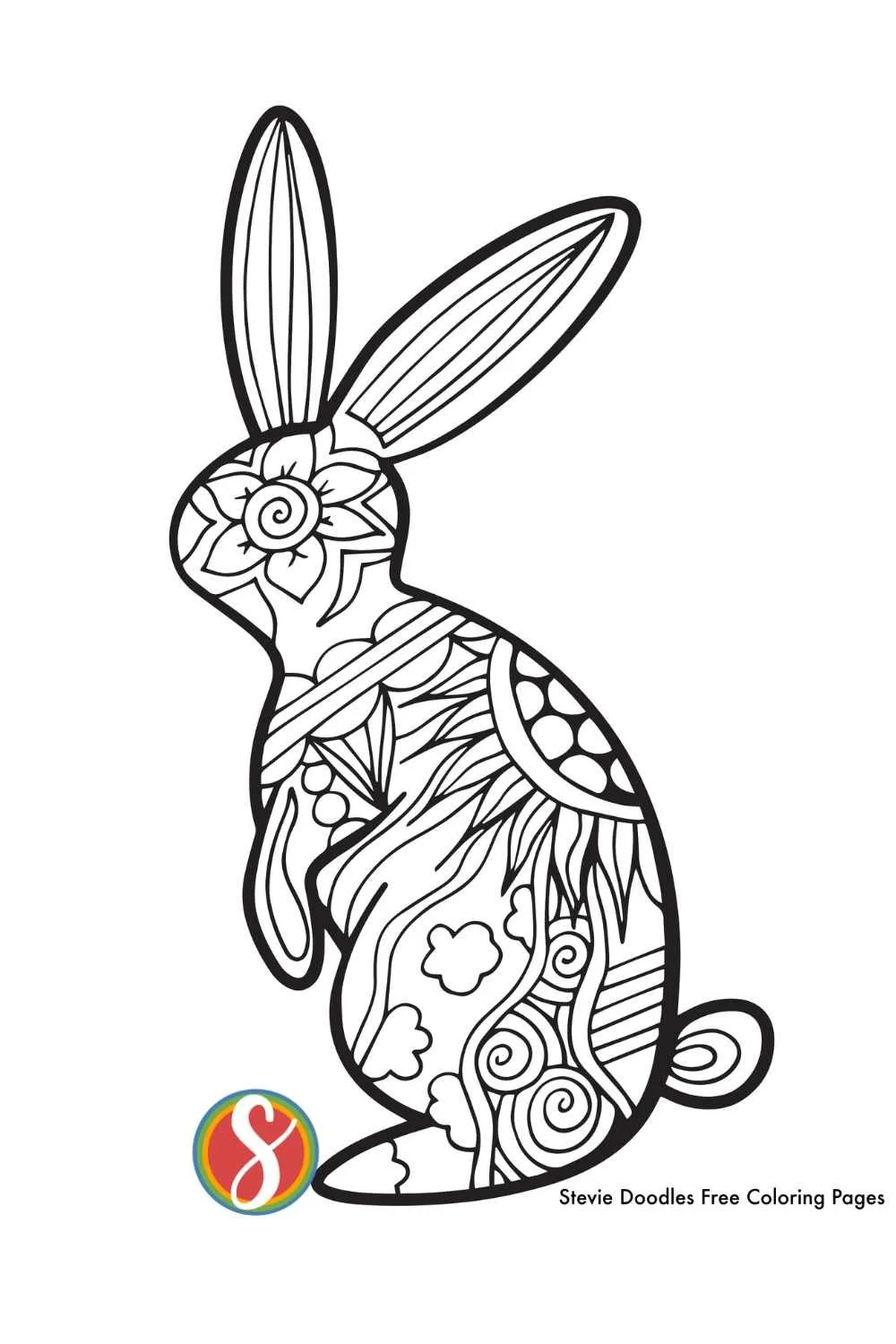 Free Bunny Rabbit Coloring Pages — Stevie Doodles