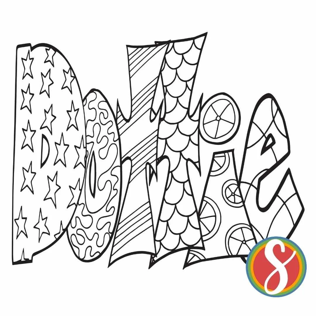 Free Dottie Name Coloring Page — Stevie Doodles