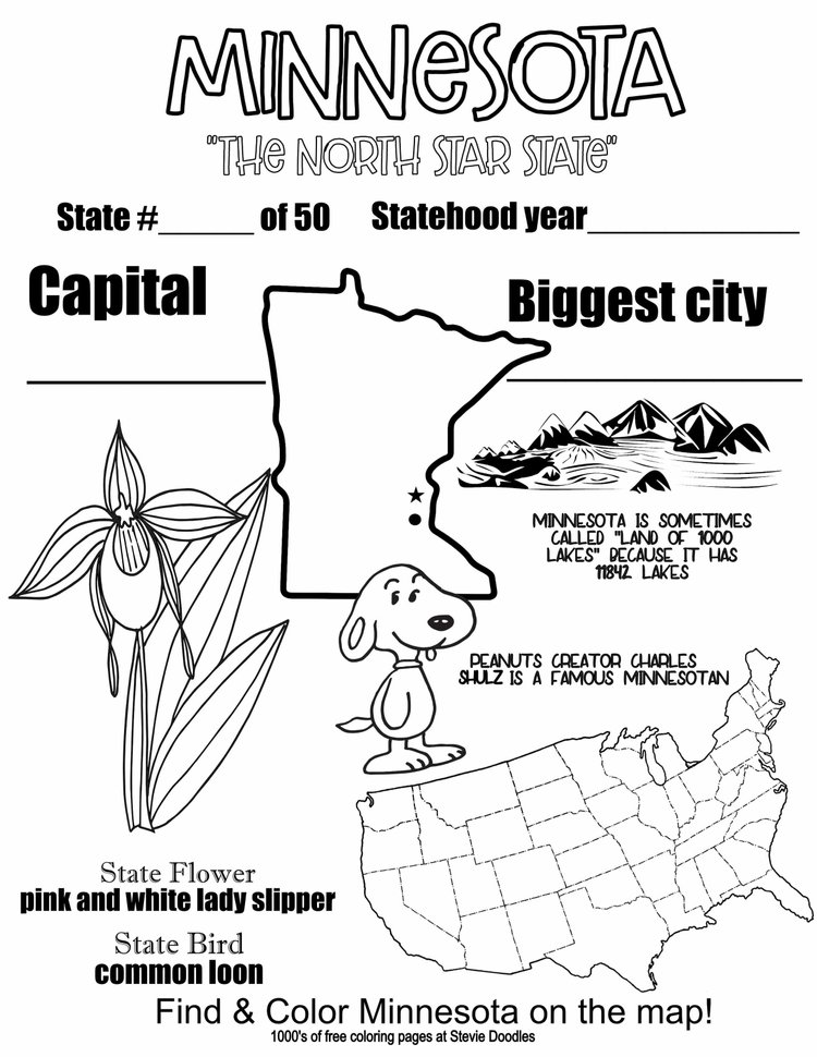 Free Minnesota Coloring Pages — Stevie Doodles