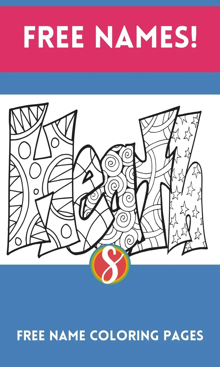 Free HEATH Name Coloring Page Printable — Stevie Doodles