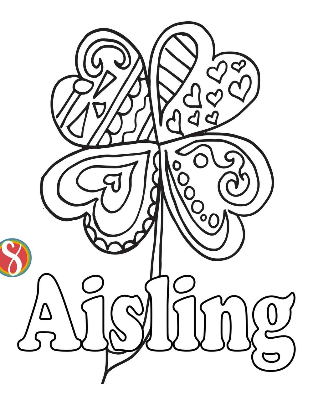 Free Aisling Name Coloring Pages — Stevie Doodles