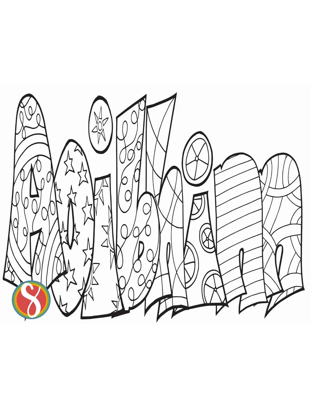 Free Aoibhinn Name Coloring Pages — Stevie Doodles