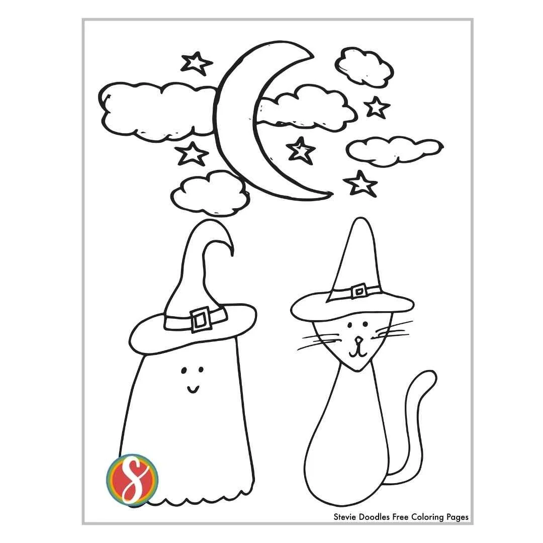 Free Witch Coloring Pages — Stevie Doodles