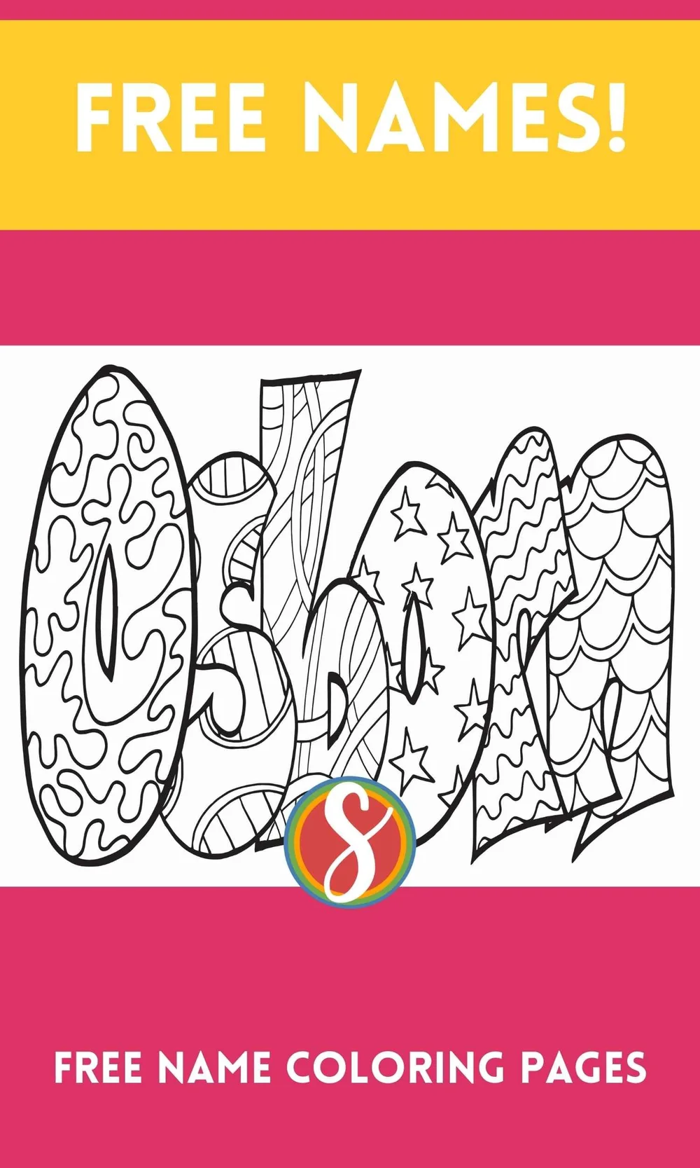 Free OSBORN Name Coloring Page Printable — Stevie Doodles