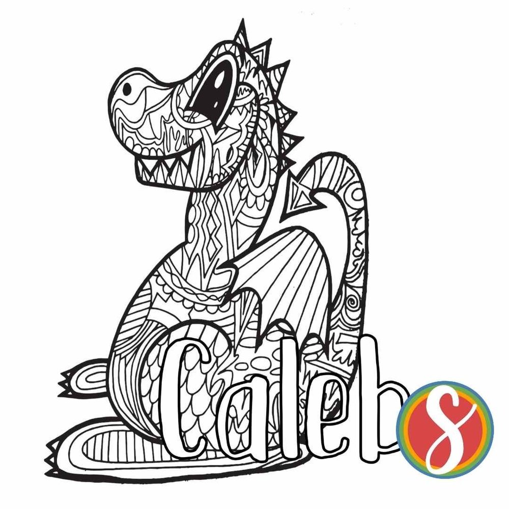 Free CALEB Name Coloring Page Printable — Stevie Doodles