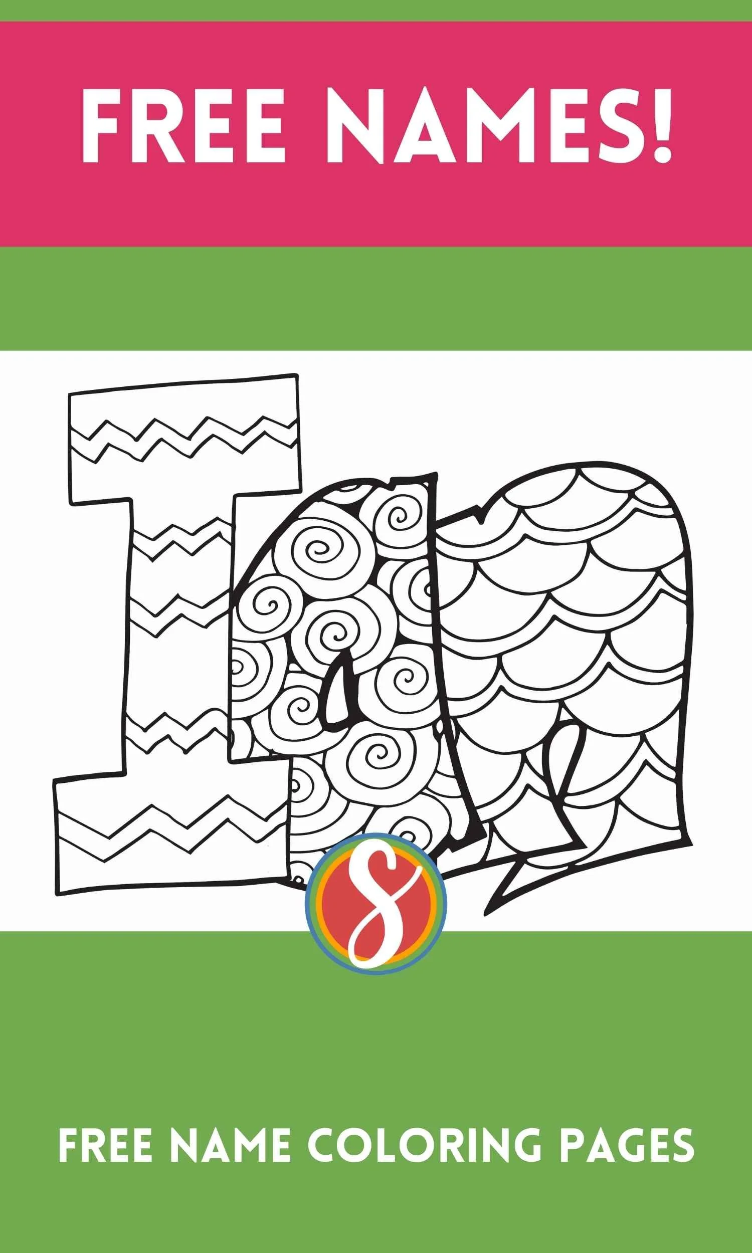 Free IAN Name Coloring Page Printable — Stevie Doodles