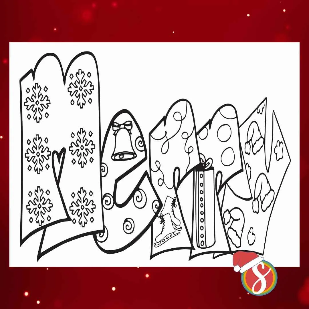 Free "Merry" Coloring Pages — Stevie Doodles