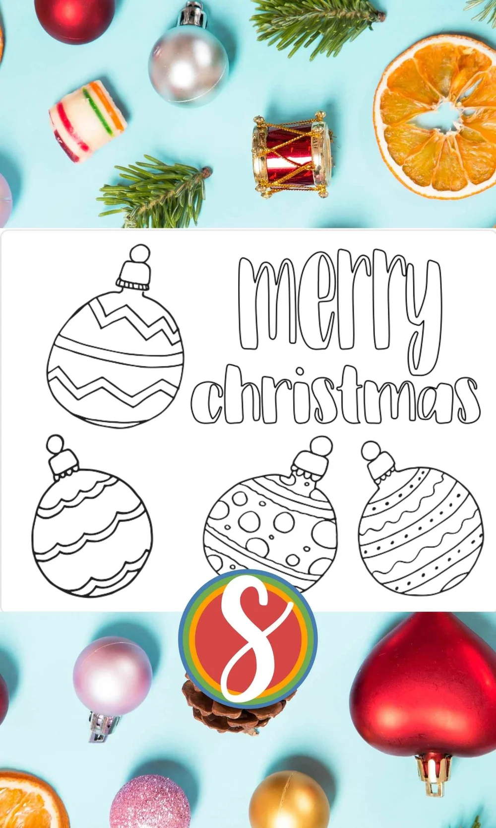Free Christmas Ornament Coloring Pages — Stevie Doodles