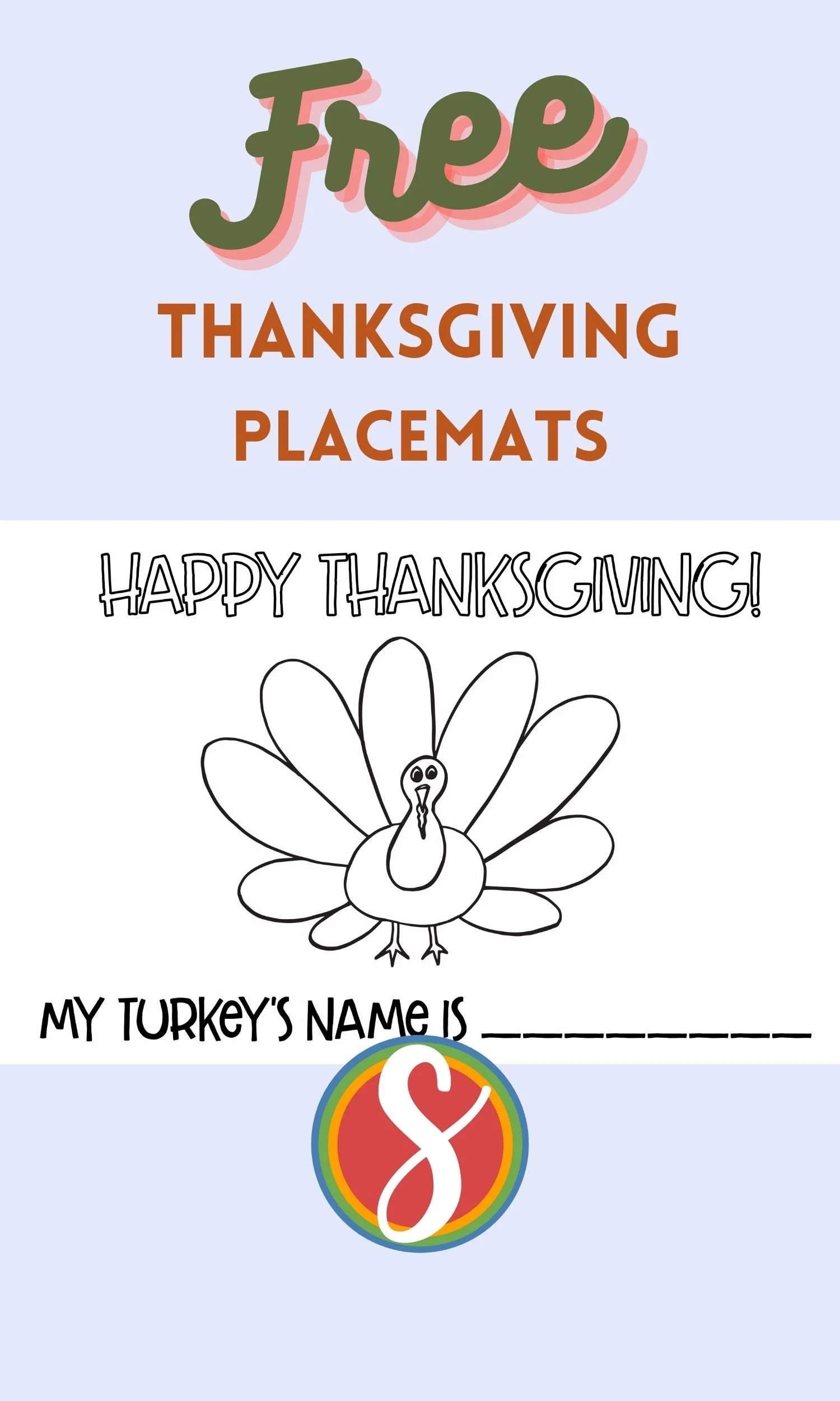Free Thanksgiving Placemats Printable — Stevie Doodles