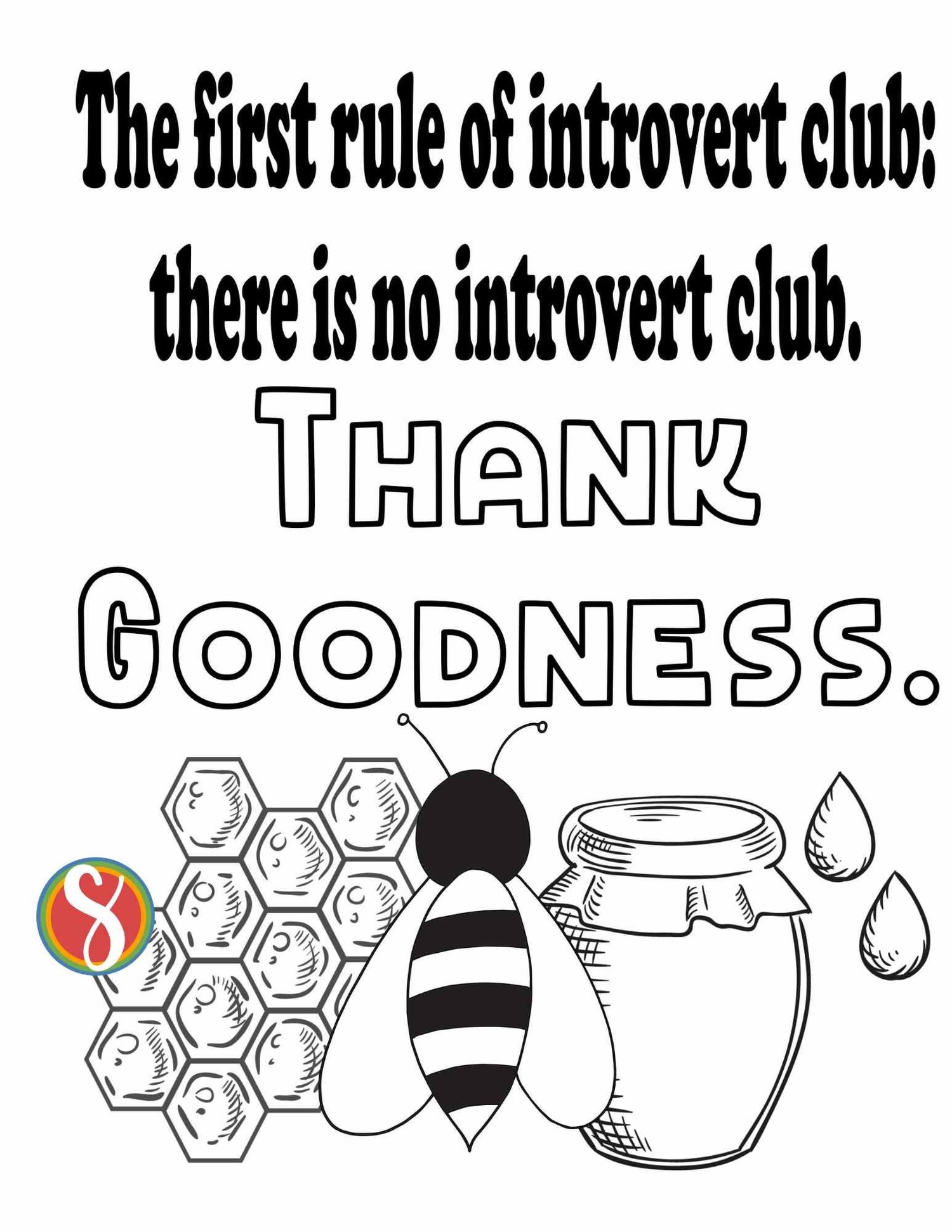 Free Introvert Quote Coloring Pages — Stevie Doodles
