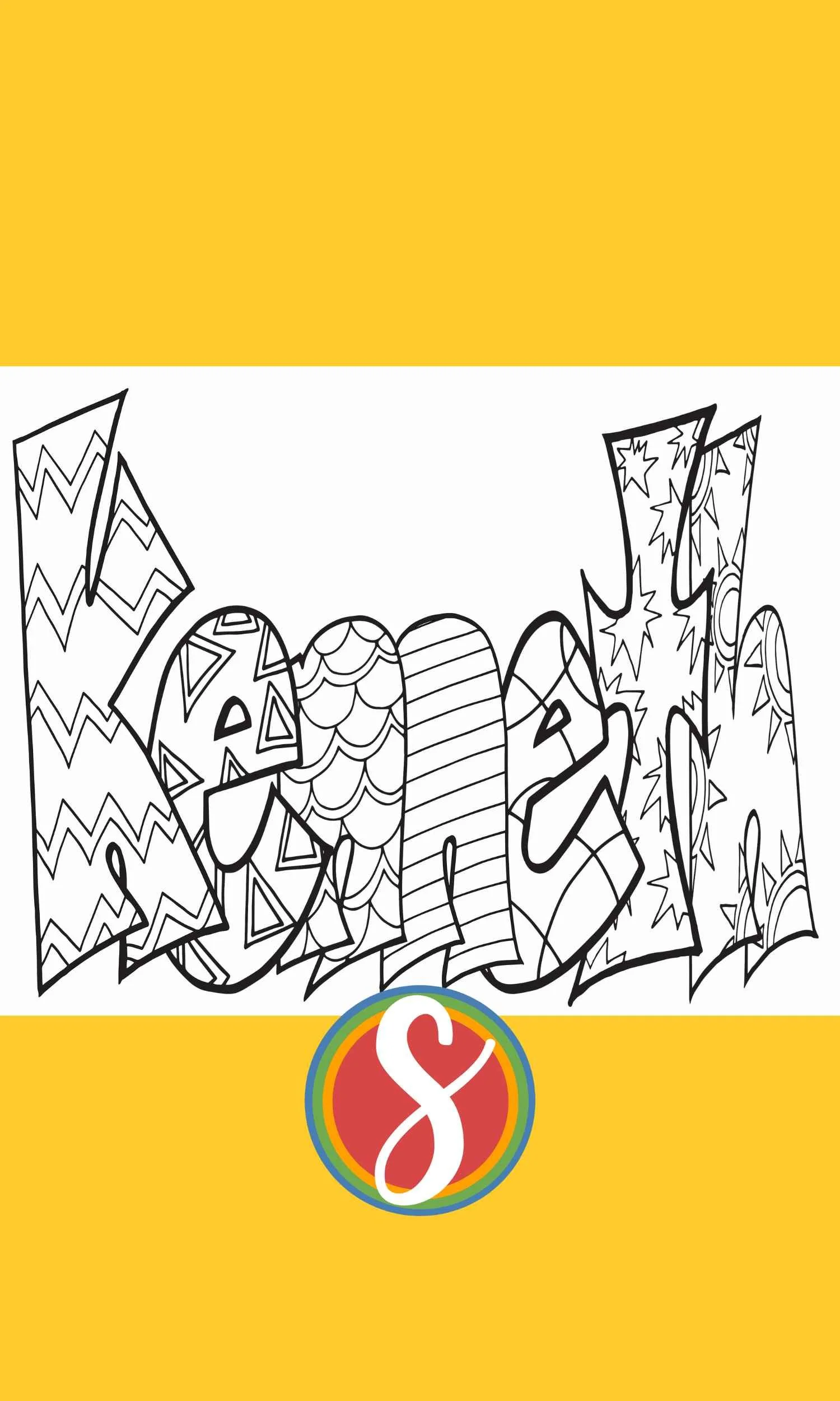 KENNETH Free Name Coloring Page — Stevie Doodles