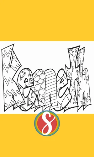 KENNETH Free Name Coloring Page — Stevie Doodles