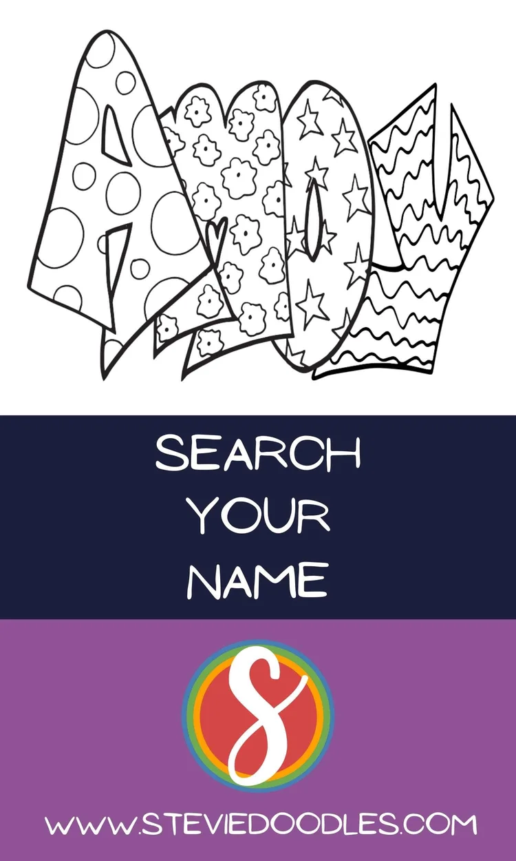 AMOY Free Name Coloring Page — Stevie Doodles