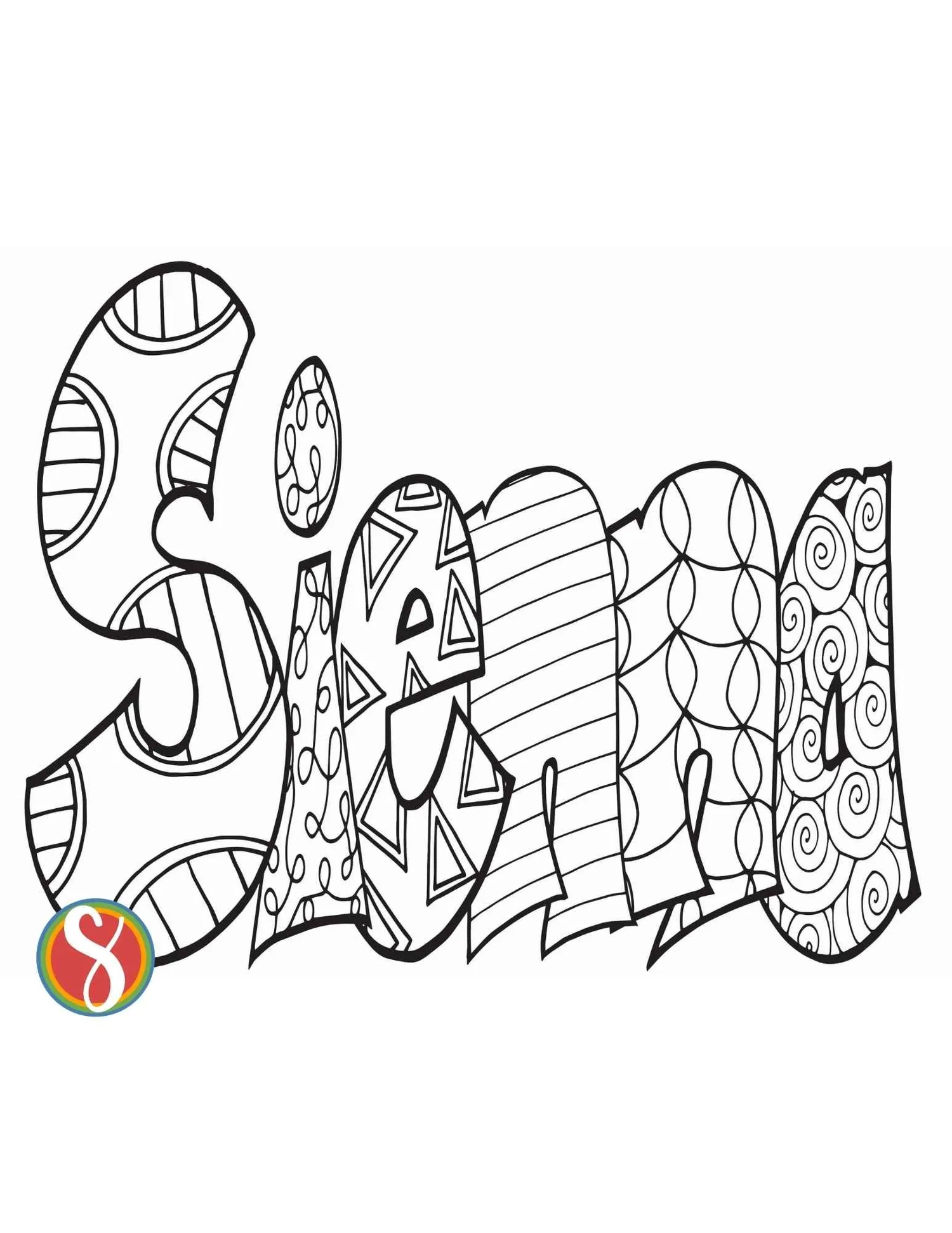 SIENNA - Free Printable Coloring Page — Stevie Doodles
