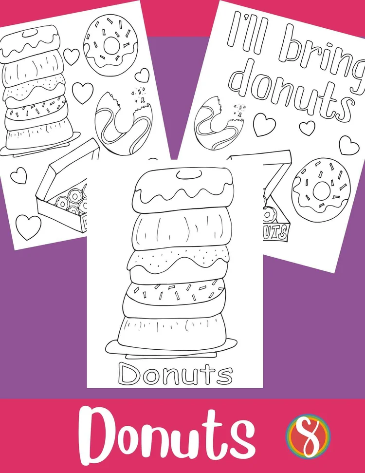 Free Donut Color Pages — Stevie Doodles
