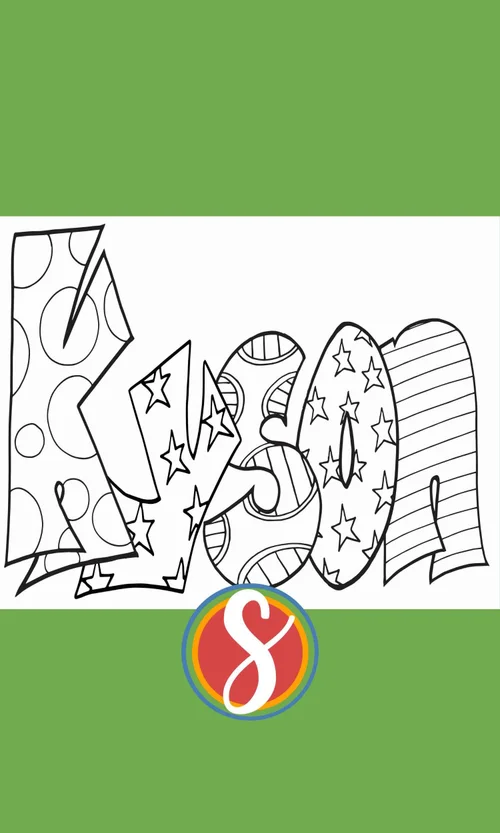 KYSON Free Name Coloring Page — Stevie Doodles