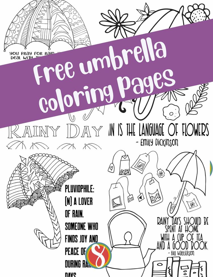 Free Umbrella Coloring Pages — Stevie Doodles