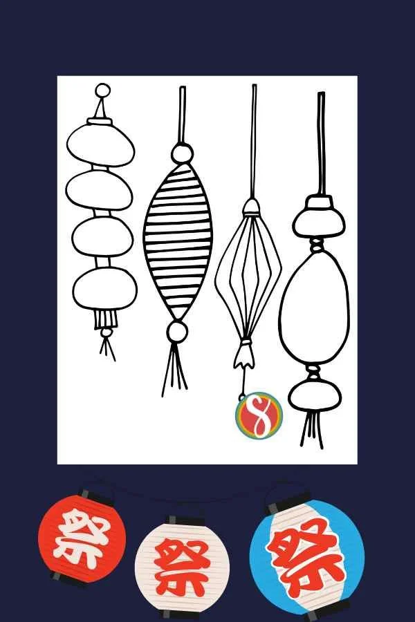 Free Paper Lantern Coloring Pages — Stevie Doodles