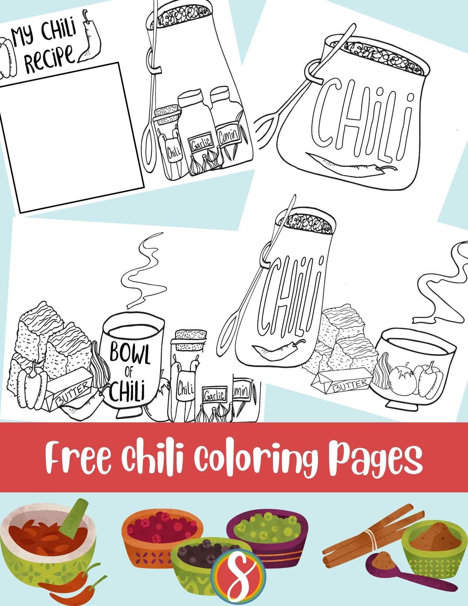 Free Chili Coloring Pages — Stevie Doodles