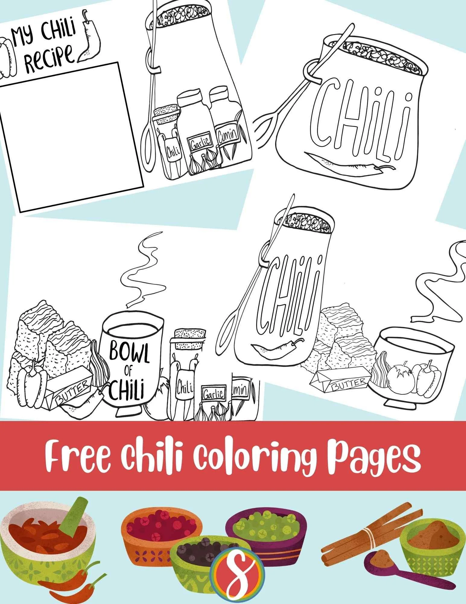Free Chili Coloring Pages — Stevie Doodles