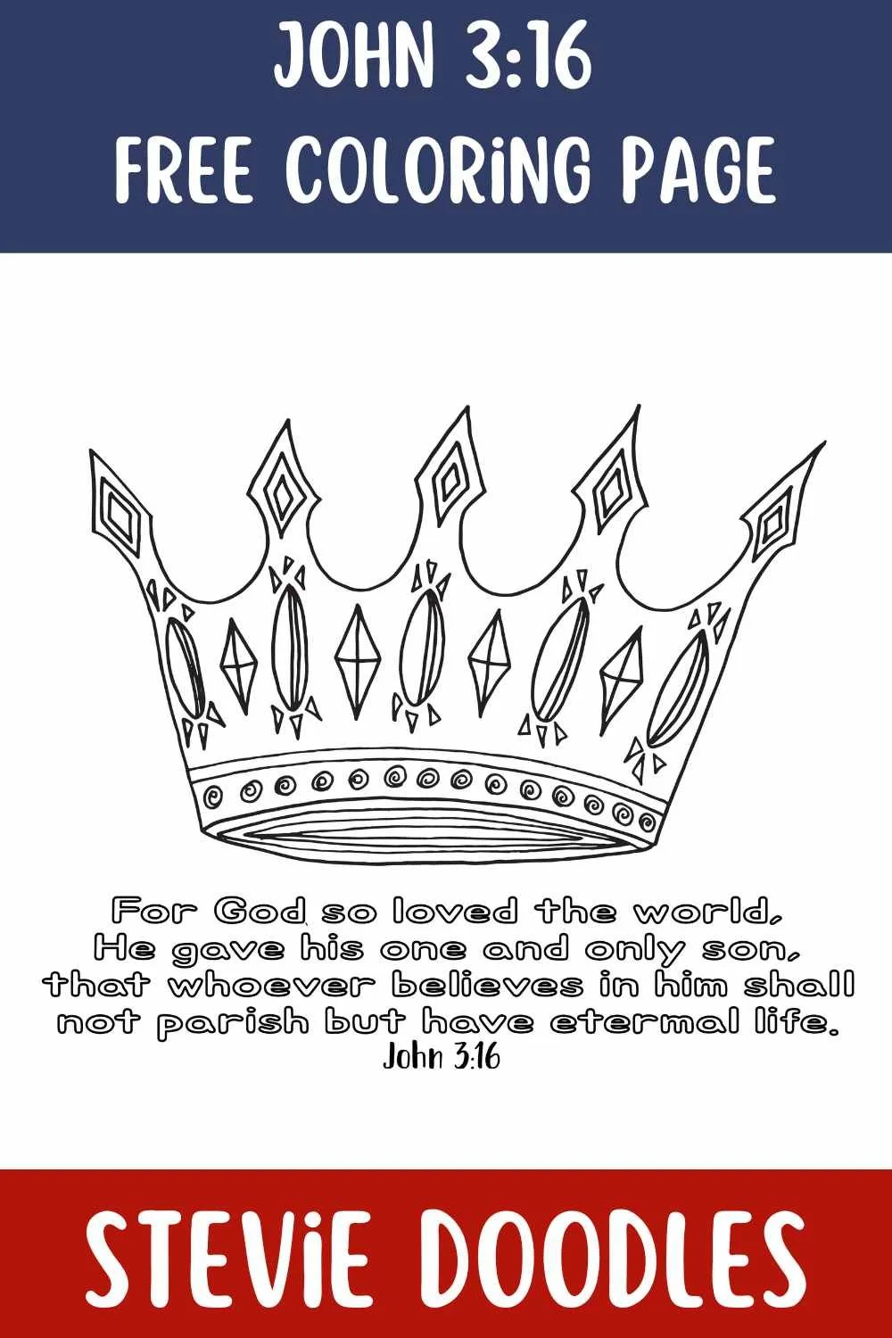 Free John 3:16 Coloring Pages — Stevie Doodles