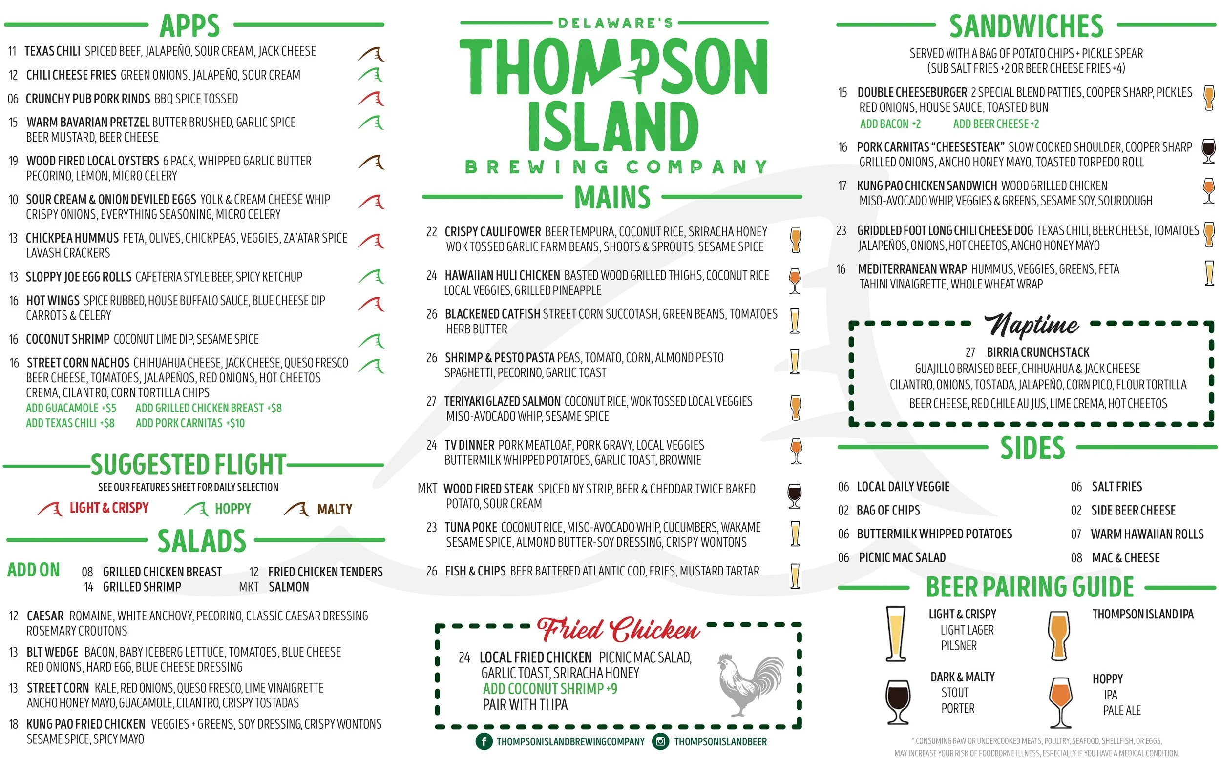 View Our Menu | Thompson Island Brewing Company, Rehoboth DE