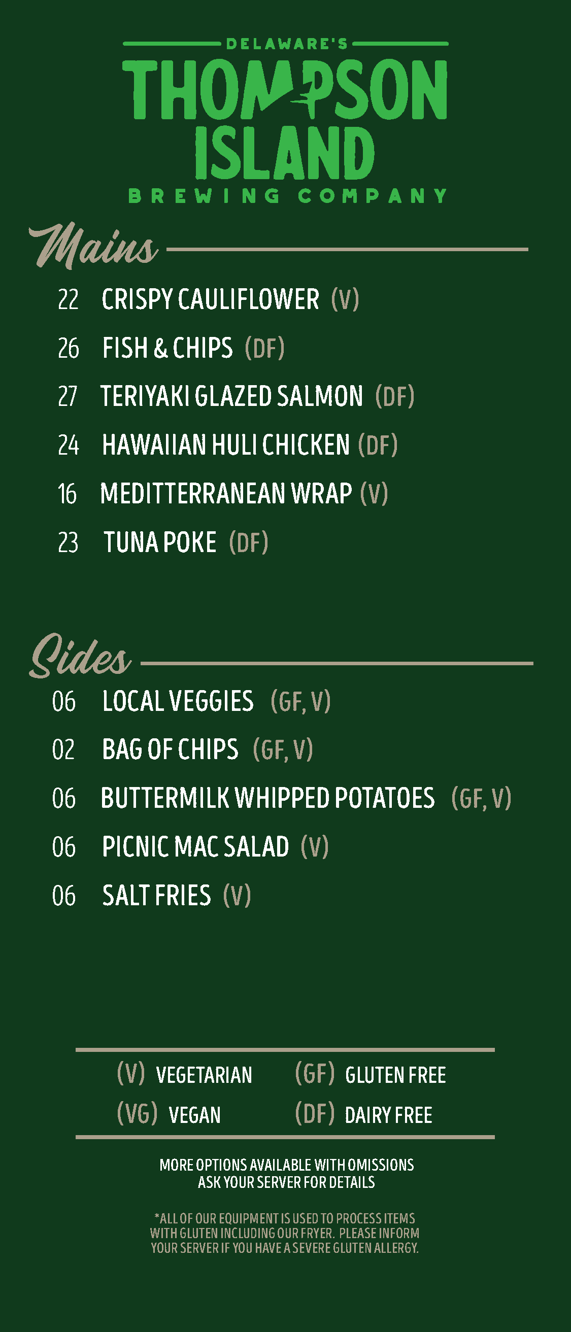 View Our Menu | Thompson Island Brewing Company, Rehoboth DE