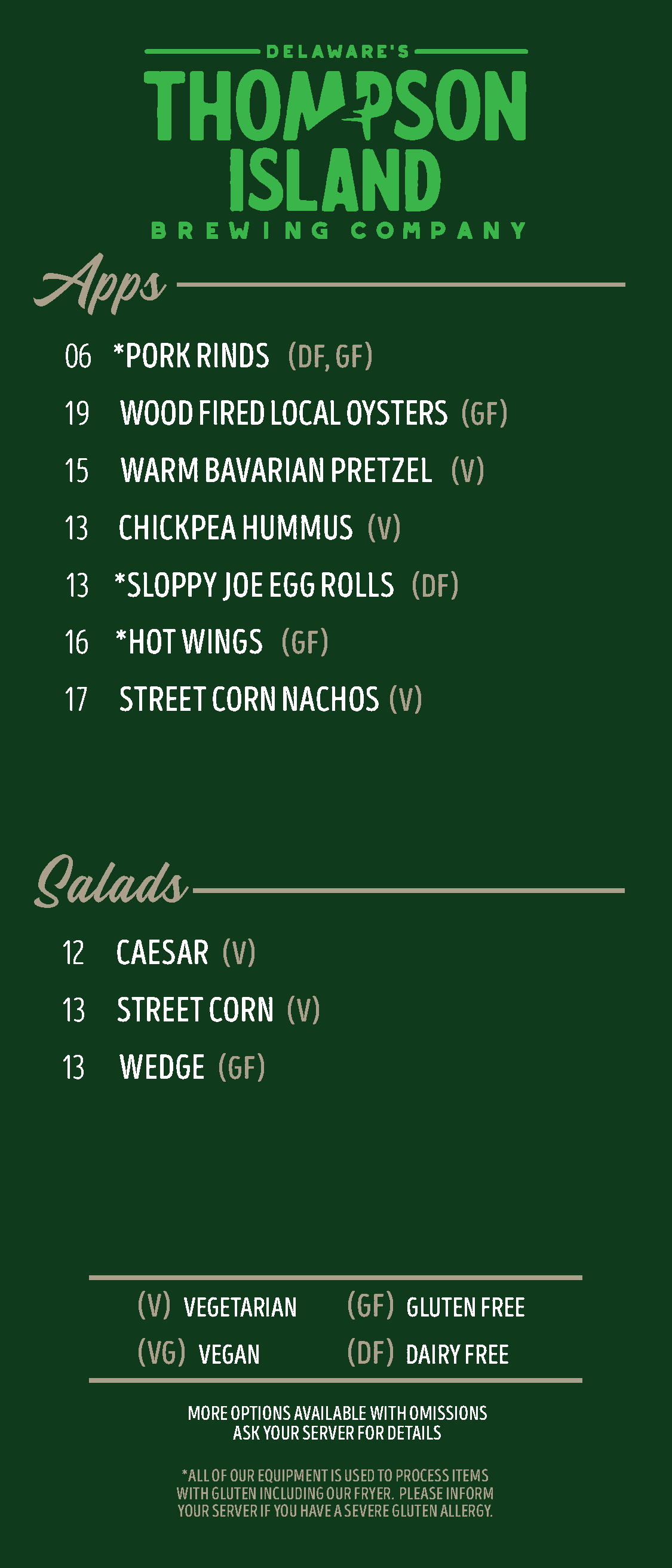 View Our Menu | Thompson Island Brewing Company, Rehoboth DE