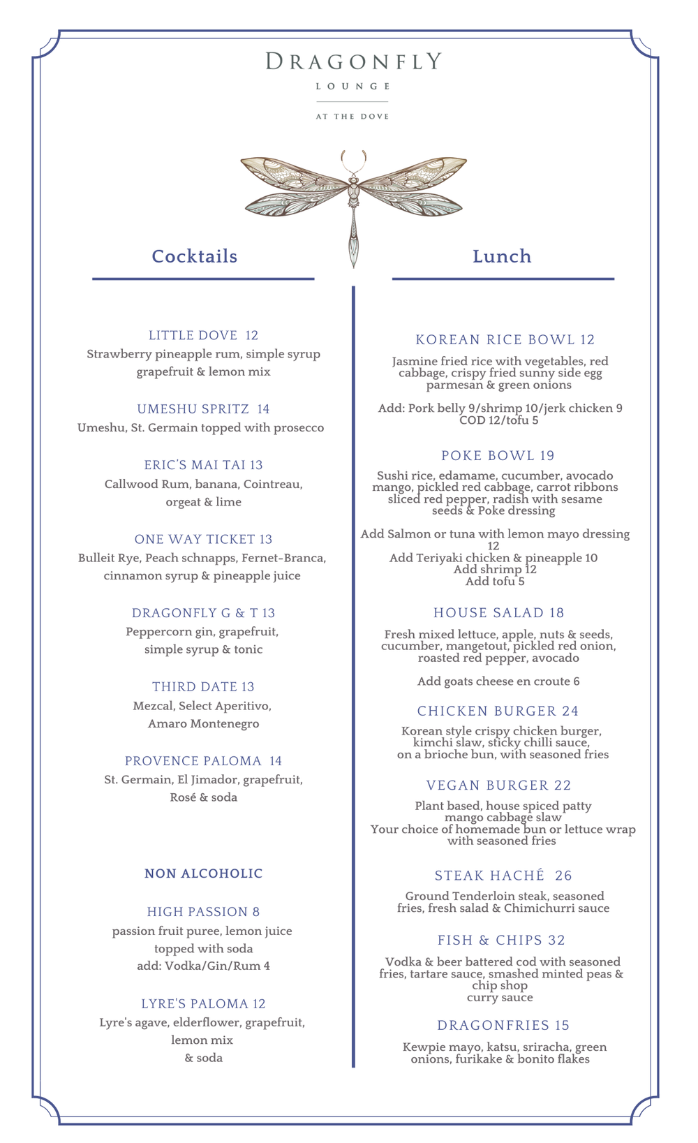 Dragonfly — Dove Restaurant