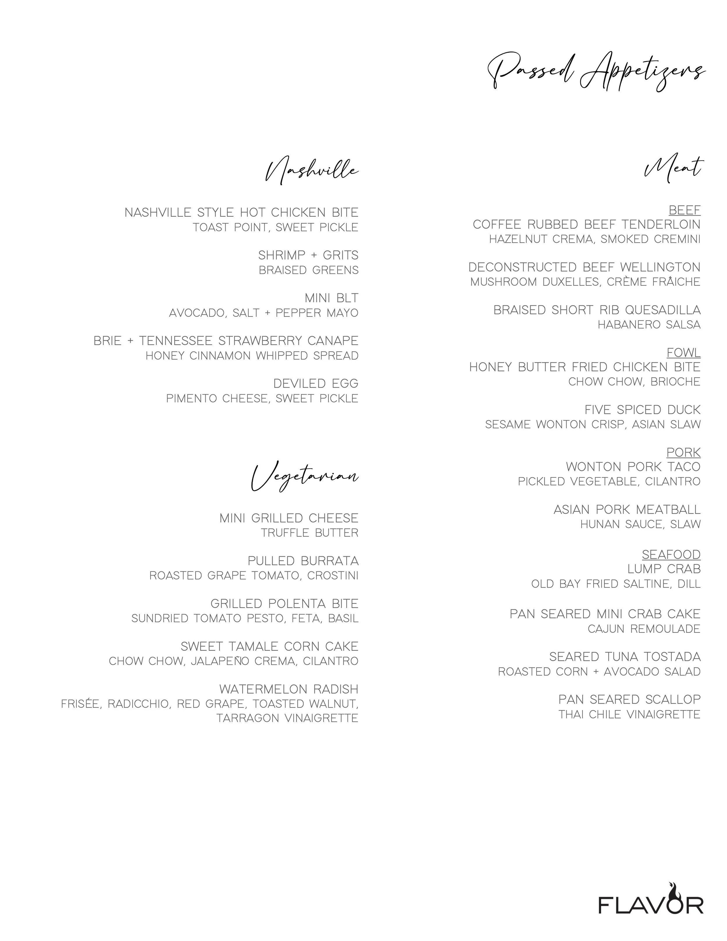Menu — FLAVOR