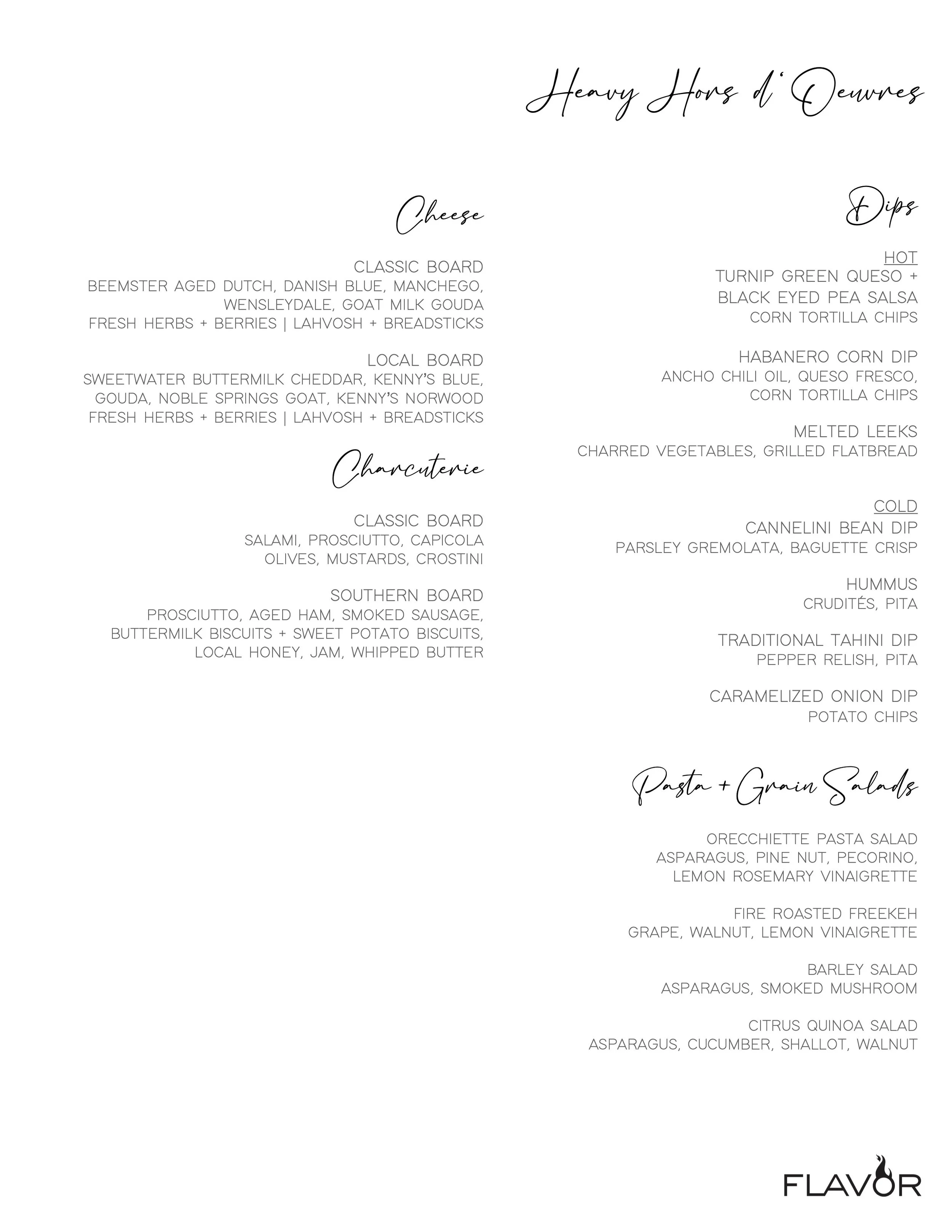 Menu — FLAVOR