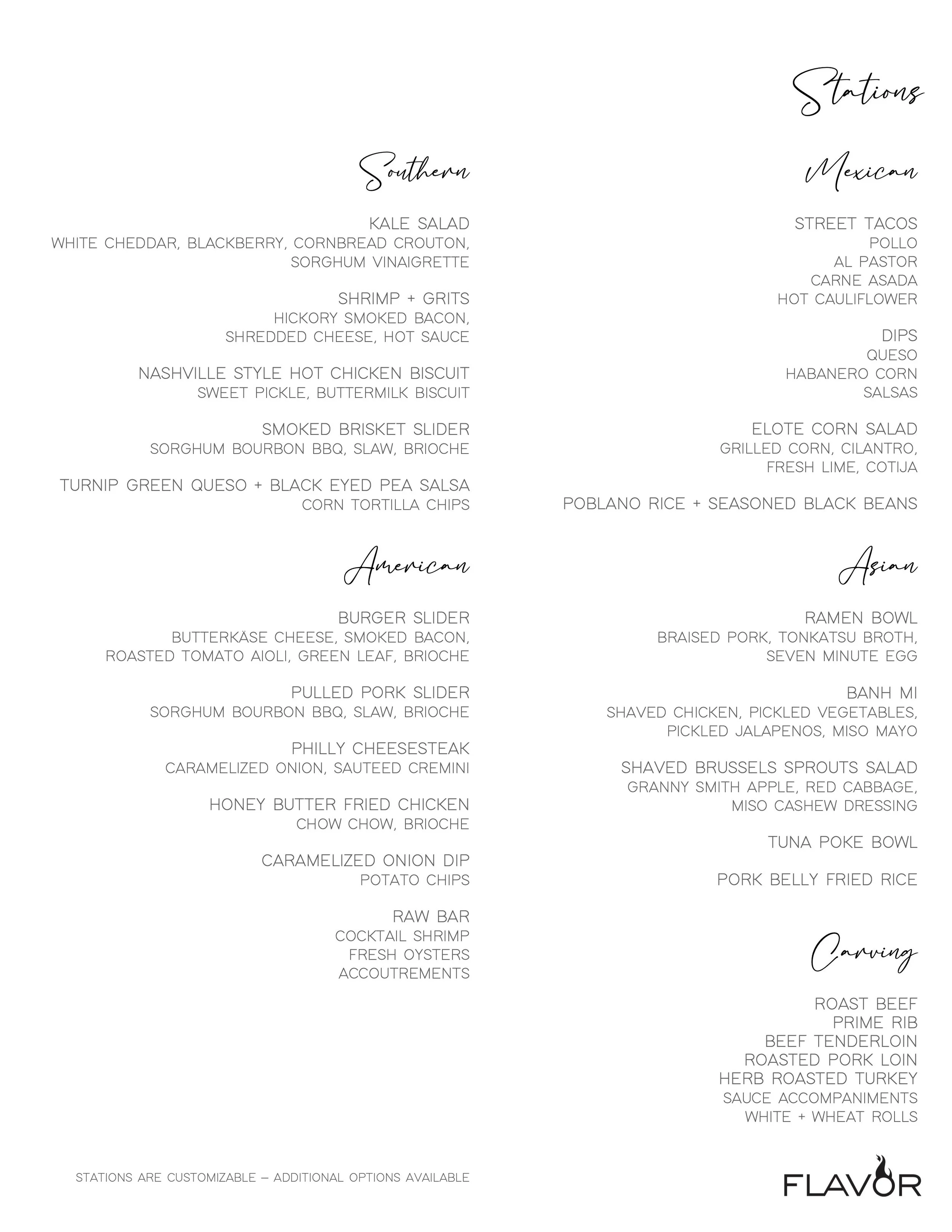 Menu — FLAVOR