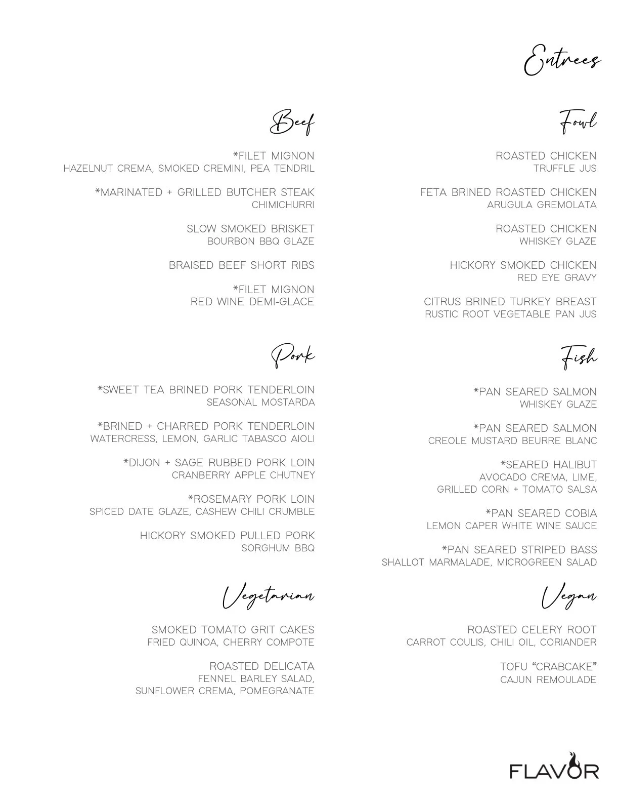 Menu — FLAVOR