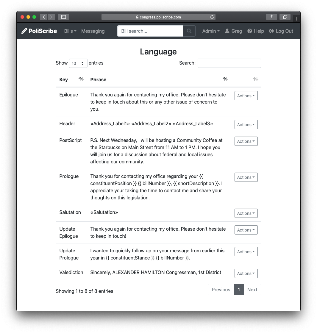 Sample Letters — PoliScribe | Connect To Your Constituents