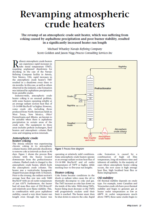Revamping Atmospheric Crude Heaters — Process Consulting Services, Inc ...