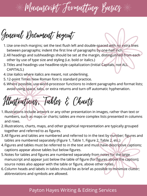 Manuscript Format Basics | Improve Your Manuscript Now — Payton Hayes ...