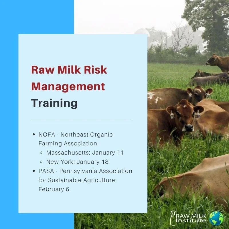Upcoming Raw Milk Risk Management Training — Raw Milk Institute